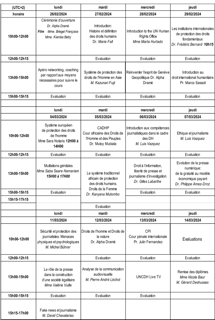 Formation Université de médias (UMDH)